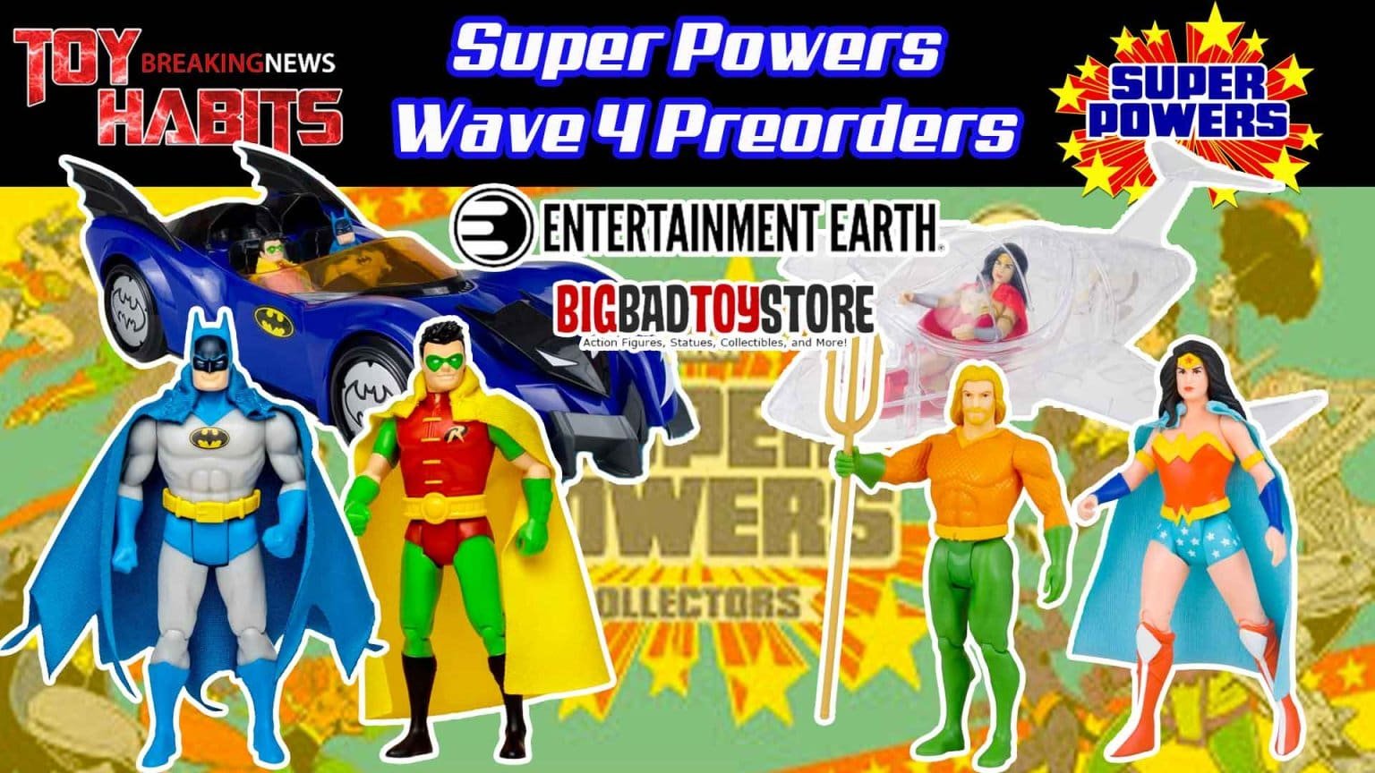 McFarlane Super Powers Wave 4 Batmobile Invisible Jet Preorders
