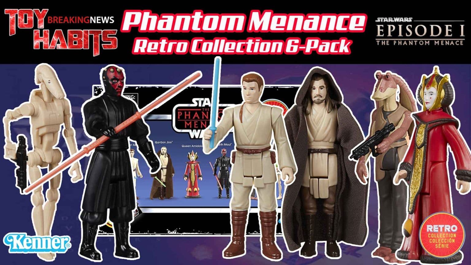 Star Wars The Phantom Menace Retro Collection 6 Pack