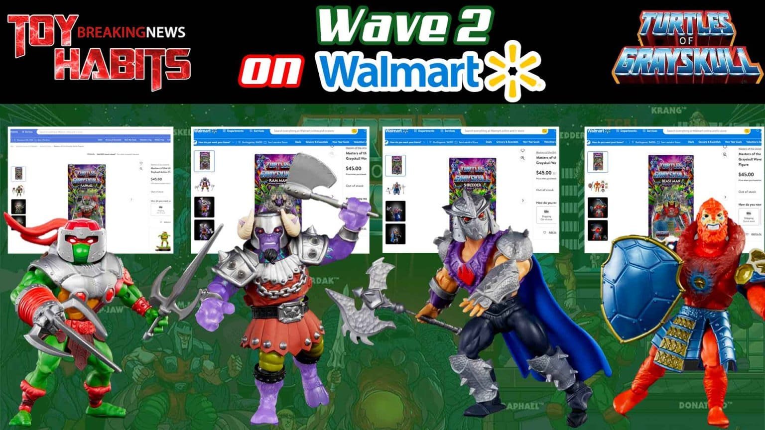Turtles of Grayskull MOTU TMNT Crossover Wave 2 on Walmart