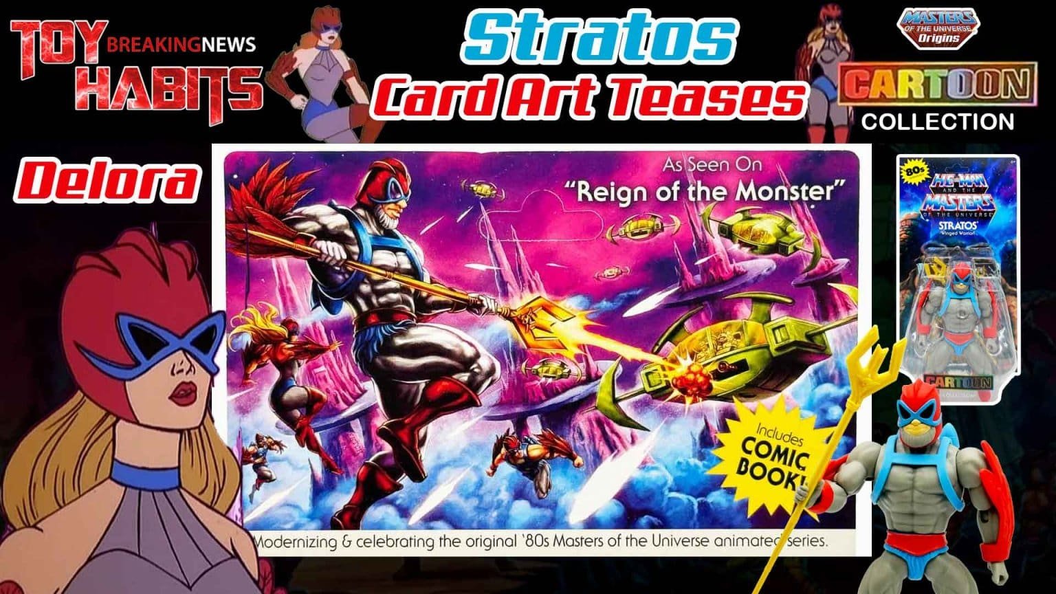 Stratos MOTU Origins Cartoon Collection Card Art Teases Delora - Toy Habits
