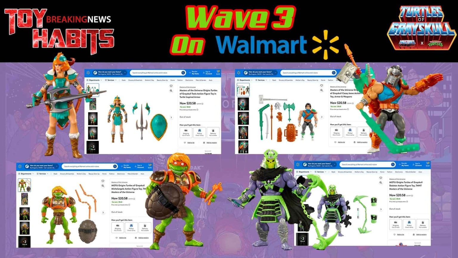 Turtles of Grayskull Wave 3 on Walmart