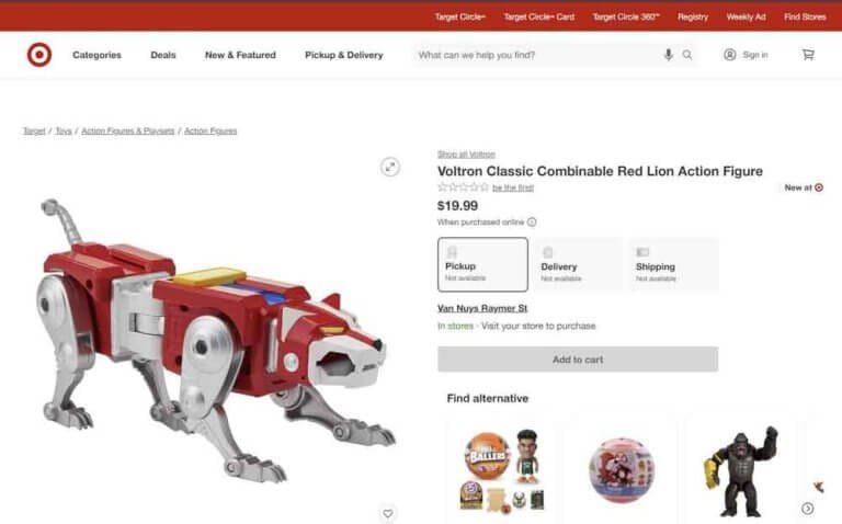 Voltron Classic 40th Anniversary Lions Target Exclusive Listings