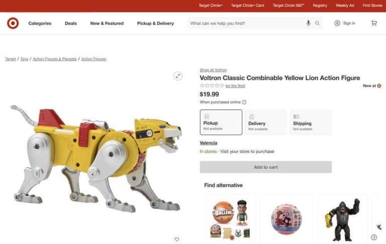Voltron Classic 40th Anniversary Lions Target Exclusive Listings