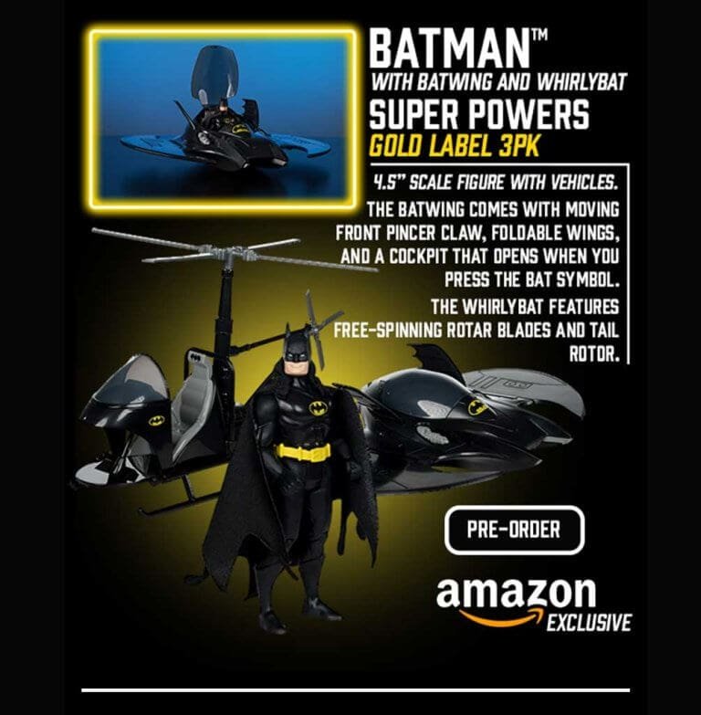 McFarlane DC Super Powers Batman Batwing Whirlybat 3pk