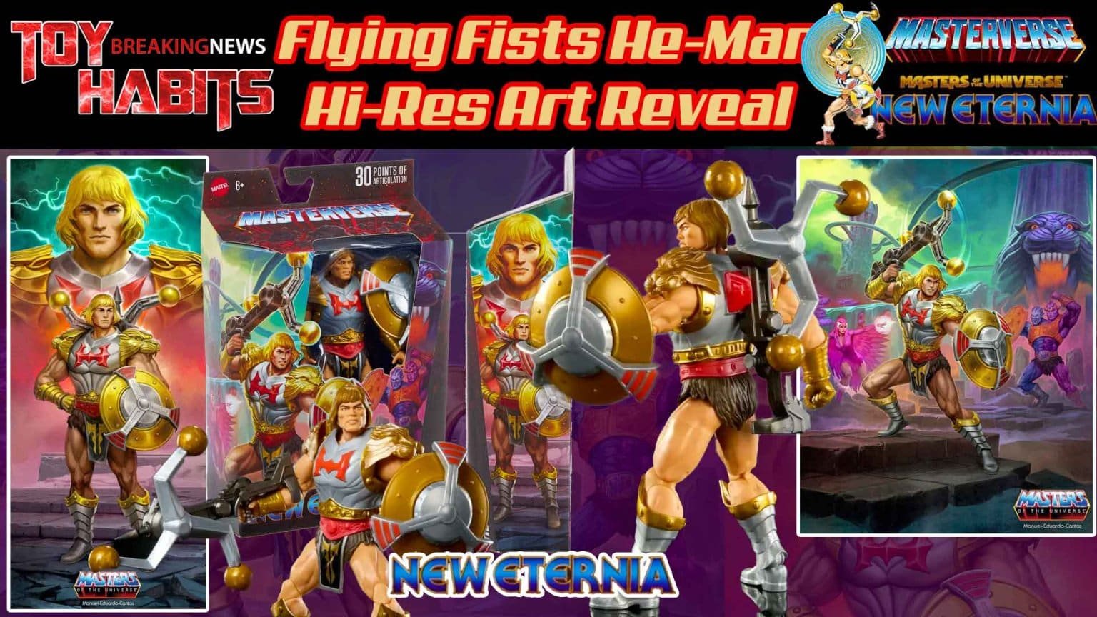 New Eternia Flying Fists He-Man Masterverse Hi Res Art Reveal