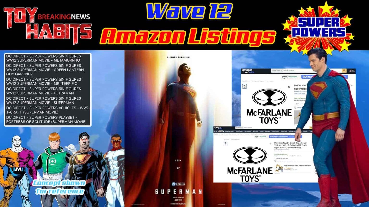 McFarlane DC Super Powers Wave 12 Listings on Amazon