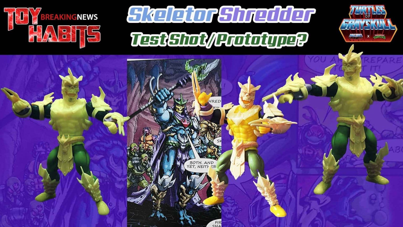 Skeletor Shredder Turtles of Grayskull Test Shot / Prototype - Toy Habits