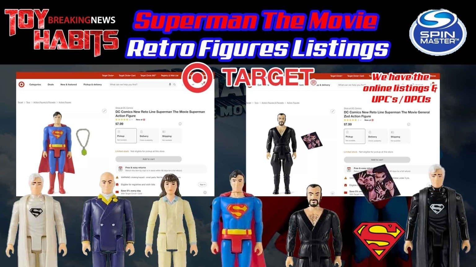 Spin Master Superman The Movie Retro Figures Target Listings