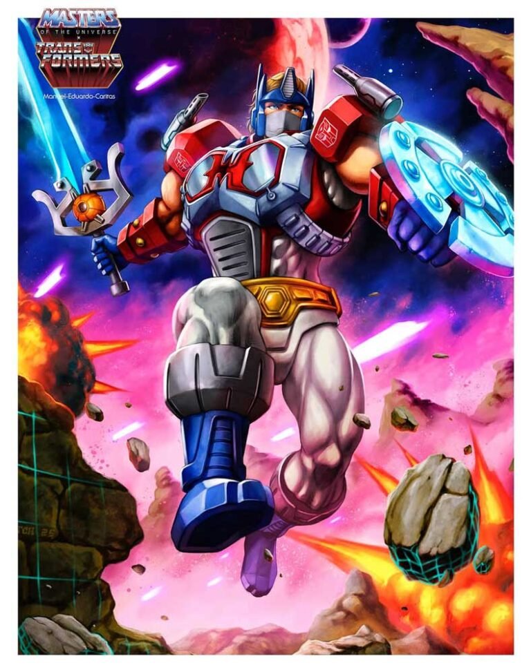 Optimus Prime Armor He-Man MOTU Transformers Hi Res Art & Package Reveal