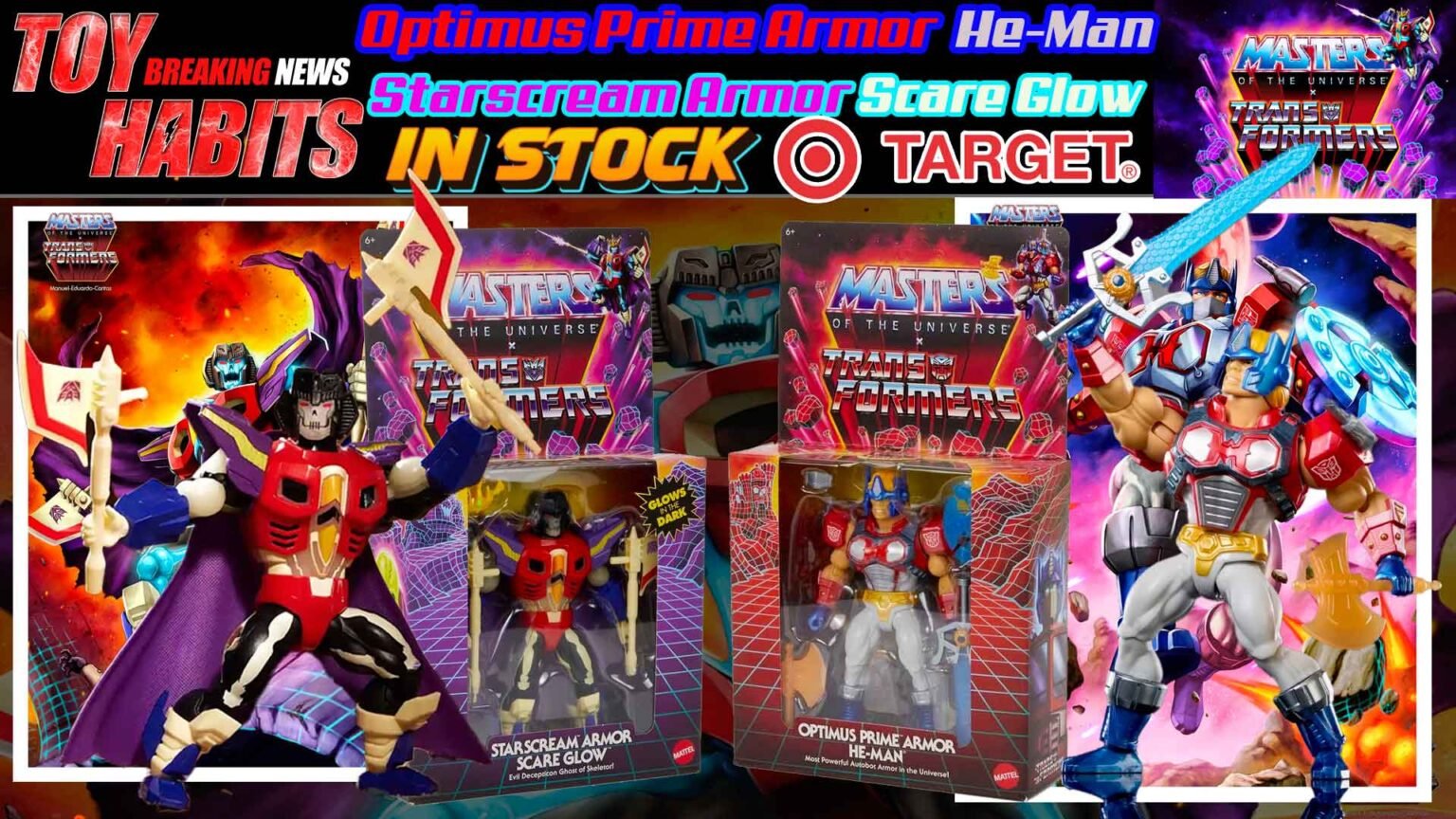 Optimus Prime He-Man & Starscream Scare Glow MOTU Transformers Now In Stock