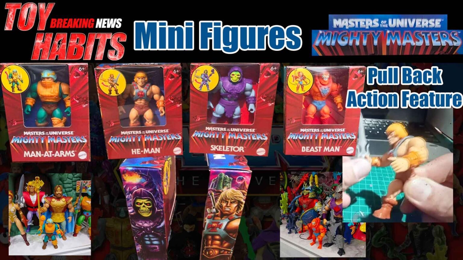 Mighty Masters MOTU Mini Figures With Pull Back Action Features - Toy ...