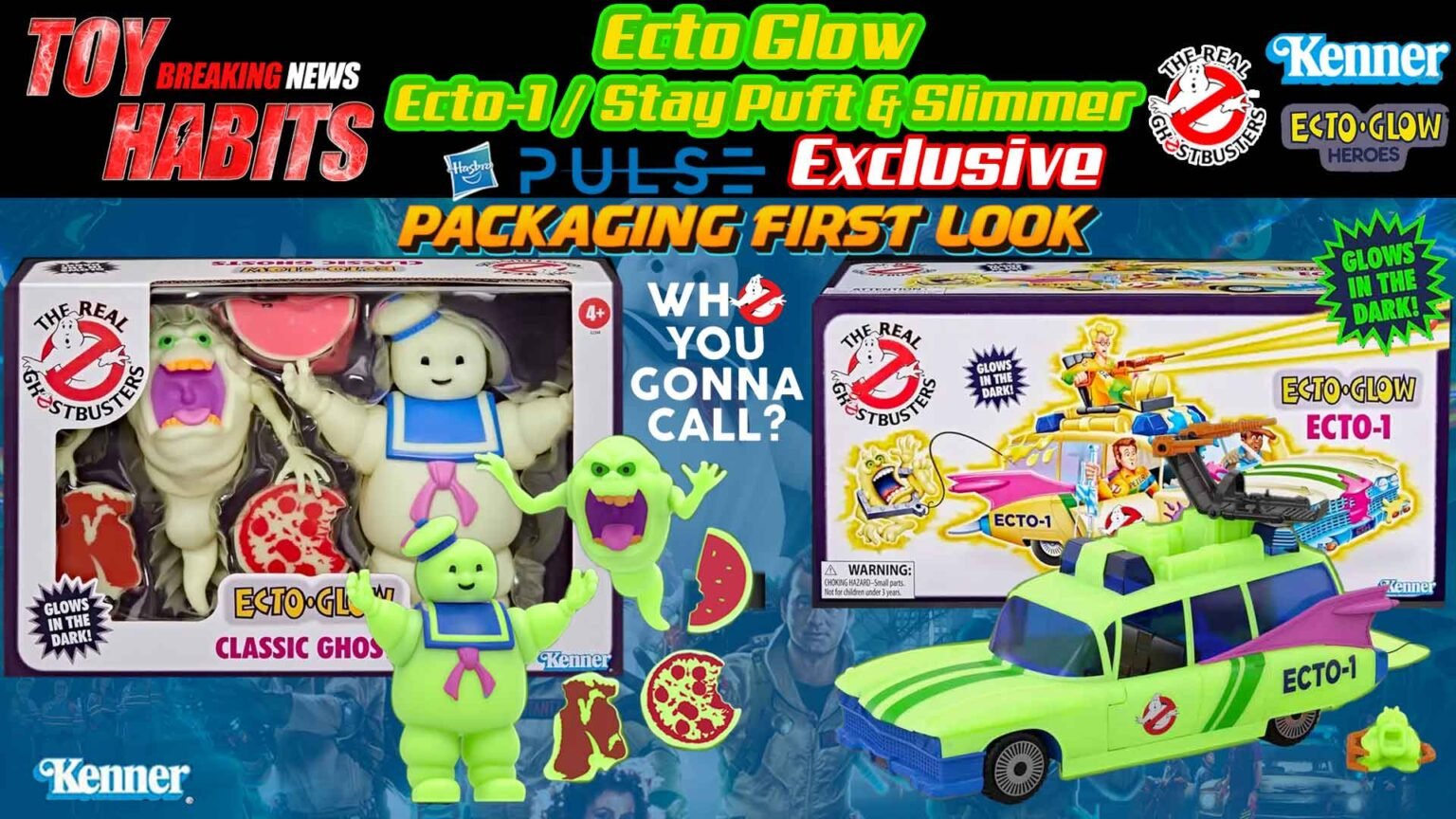 The Real Ghostbusters Kenner Classics Ecto-Glow Ghosts Two-Pack & Ecto-1