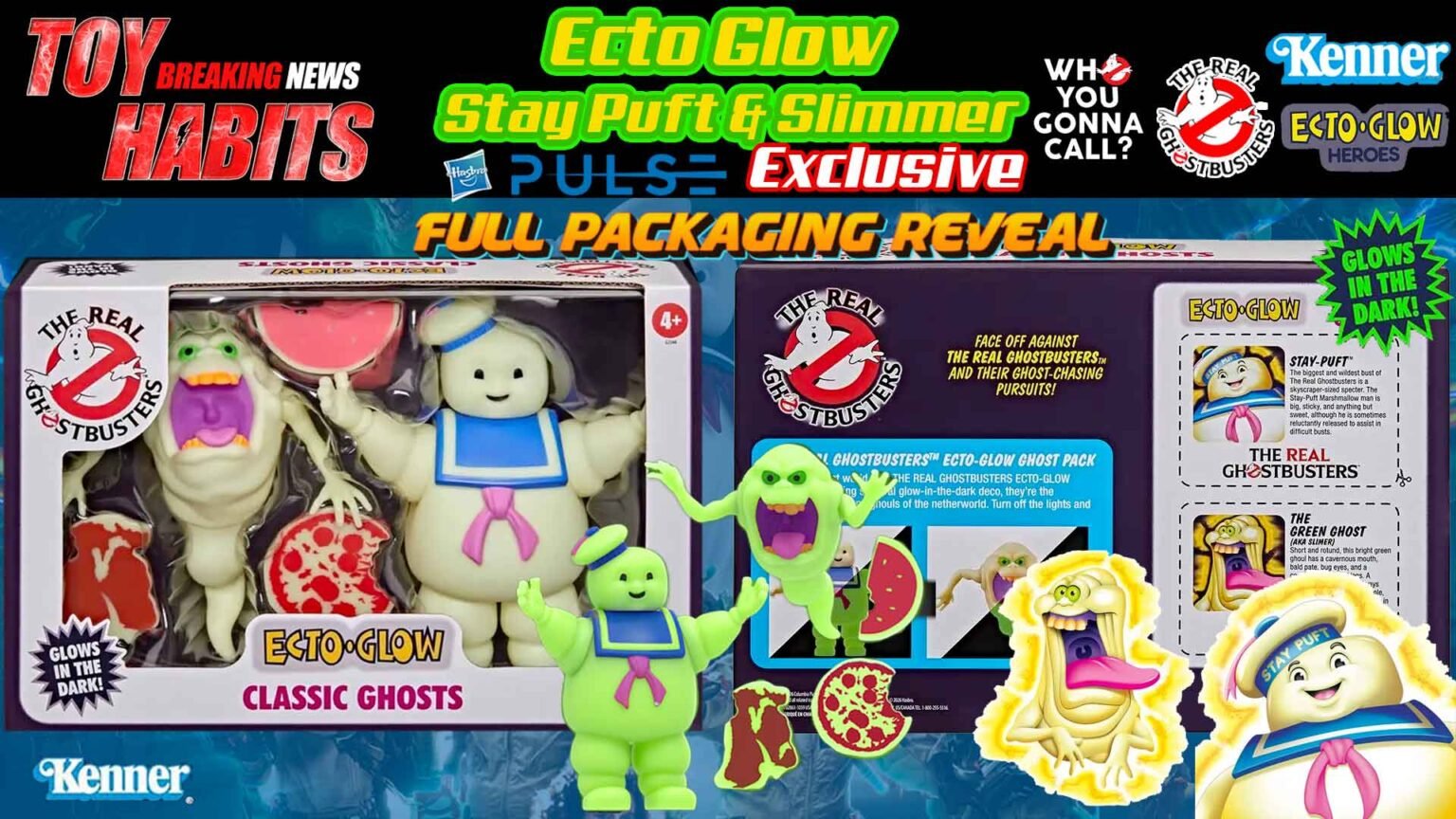 The Real Ghostbusters Kenner Classics Ecto-Glow Ghosts Two-Pack Package ...