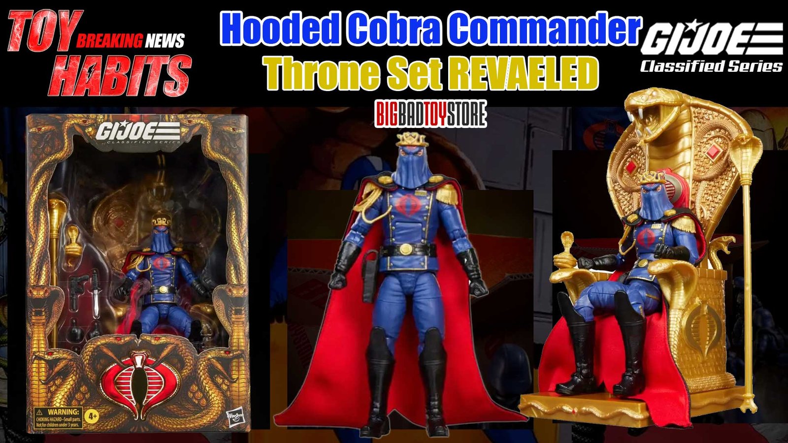 G.I. Joe Classified Series Hooded Cobra Commander with Throne Set BBTS ...